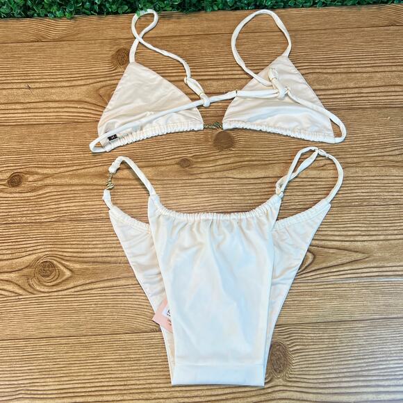 Marsthelabel | Swim | Nwt The Mars Detail String Bikini Cream Uk4 Us14 ...